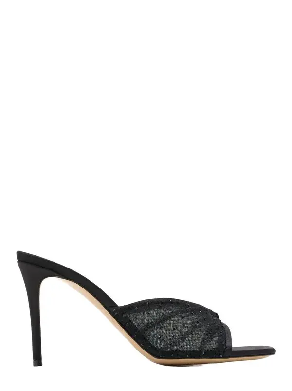 ANDREA WAZEN Astrid Embellished Mules - Black