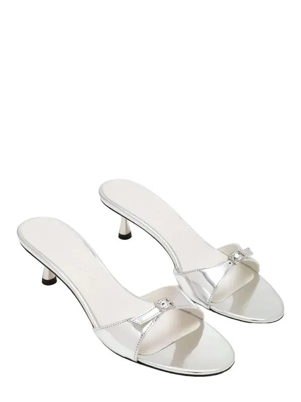 Studio Amelia Greta Buckle Sandals - Silver