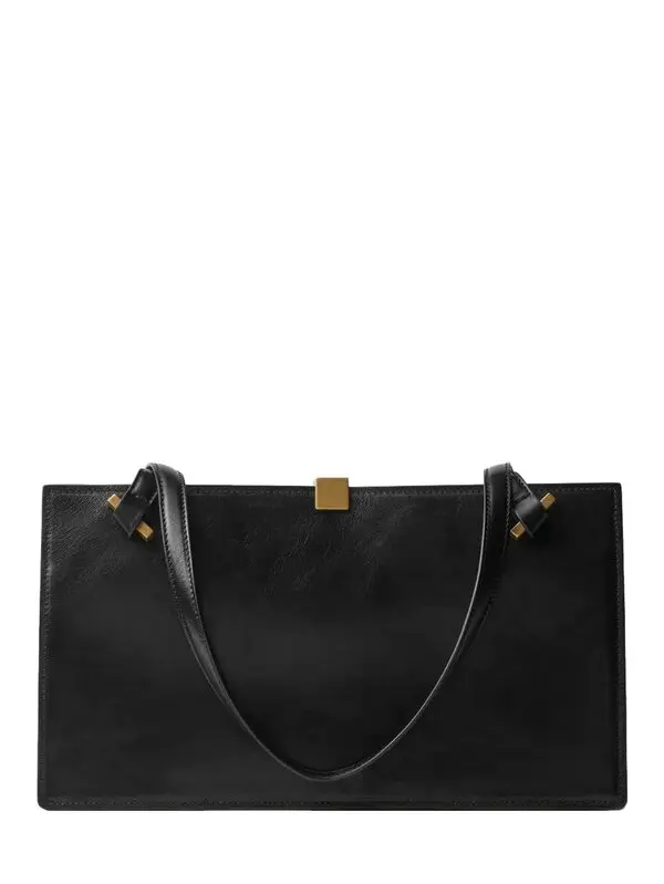 Versace Severine Leather Tote Bag - Black