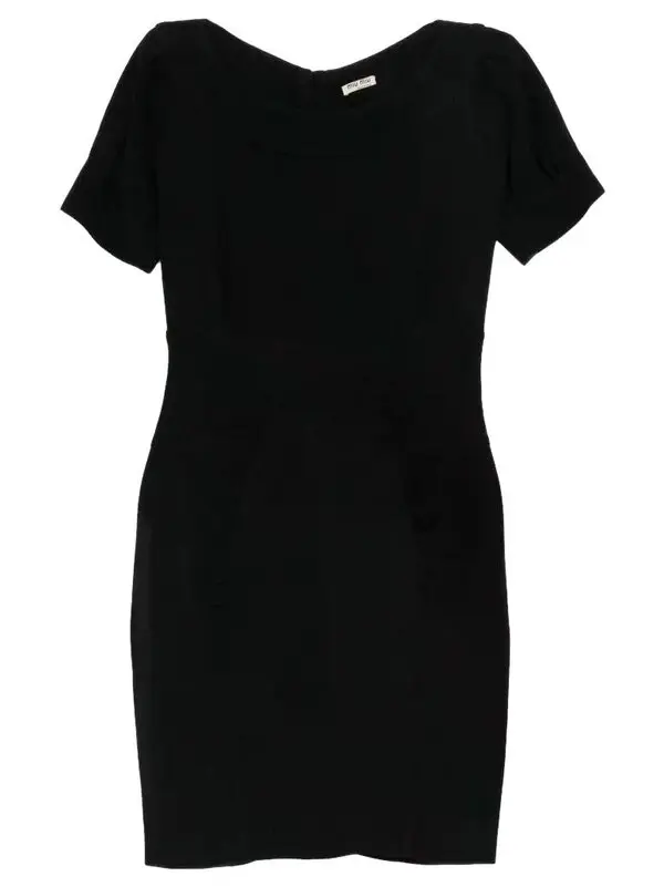 Miu Miu Short Sleeve Zip-up Dress - Black