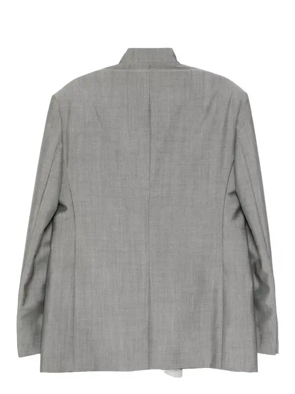 LANVIN Mandarin-collar Long-sleeve Blazer - Grey