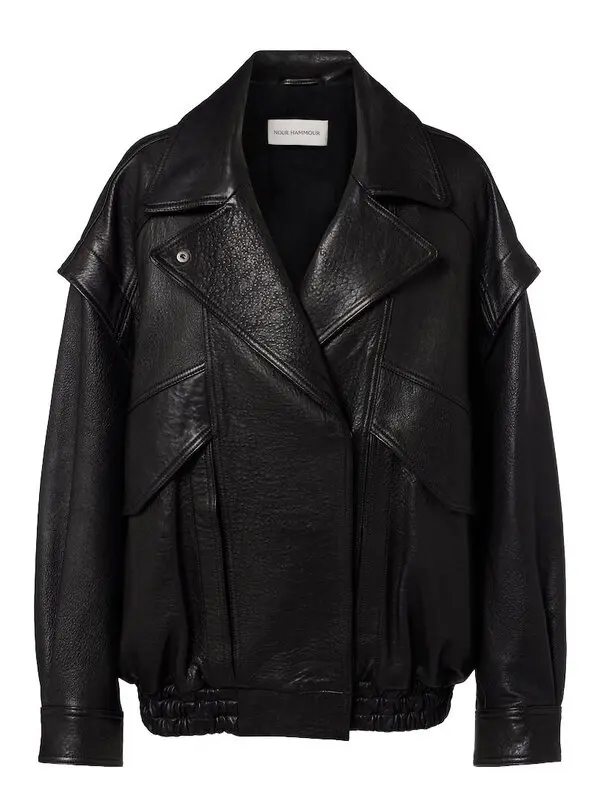 Nour Hammour Micah Leather Jacket - Black