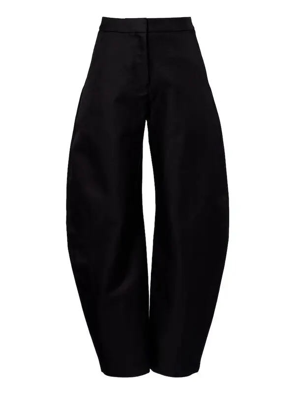 Alaïa Wool And Silk Barrel-leg Trousers - Black