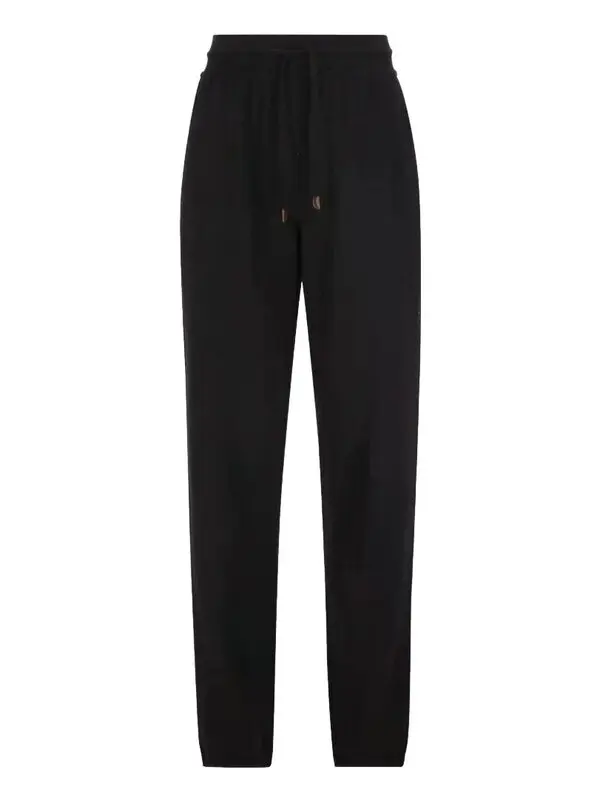 Loro Piana Cashmere Track Pants With Drawstring Detail - Black