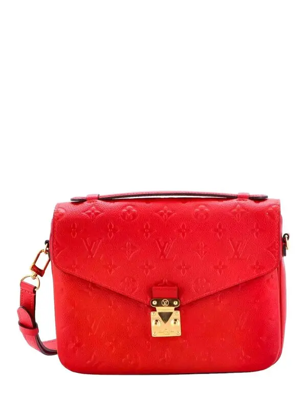 LOUIS VUITTON Monogram Empreinte Leather Pochette Métis Crossbody Bag - Red