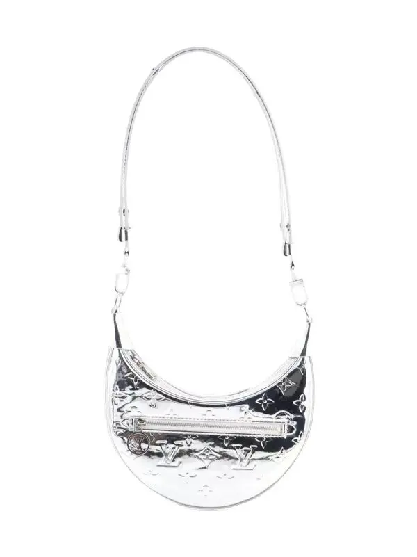 LOUIS VUITTON Loop Hobo Bag Monogram Mirror Coated Canvas Pm - Silver