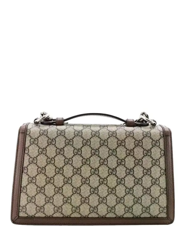 Gucci Dionysus Top Handle Chain Bag Gg Coated Canvas Small Satchel - Brown