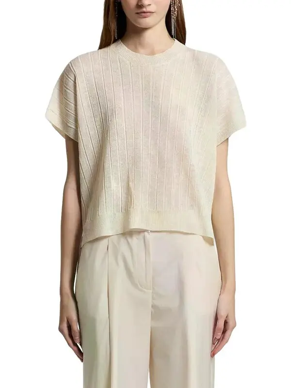 Peserico Ribbed Short-sleeve Knitwear - Neutrals