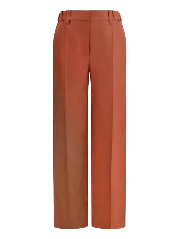 Brunello Cucinelli Terra Cotta Linen Trousers - Orange