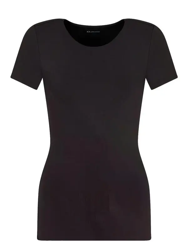 Armani Exchange Logo-embroidered T-shirt - Black