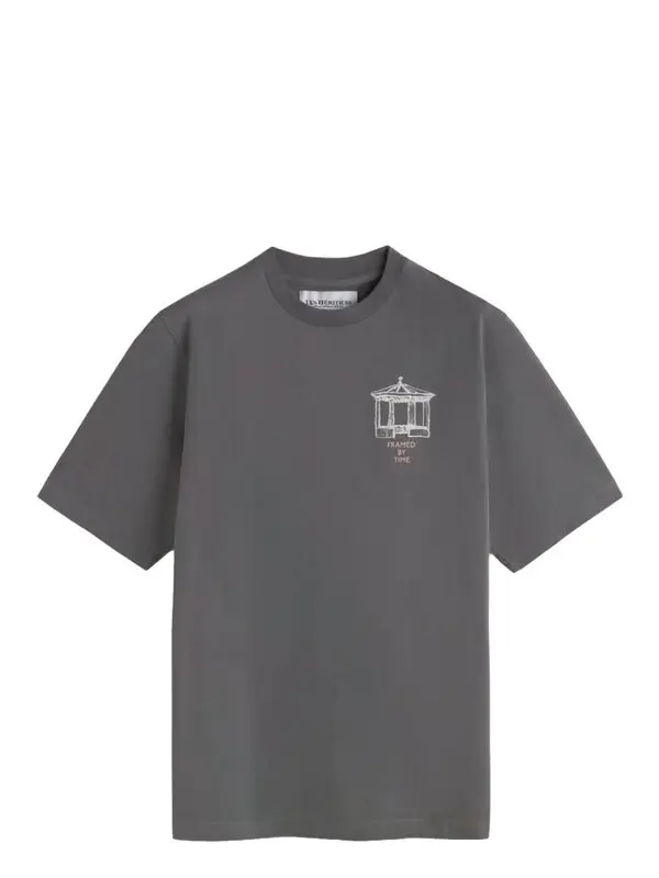 LES HÉRITIERS Logo-print T-shirt - Grey