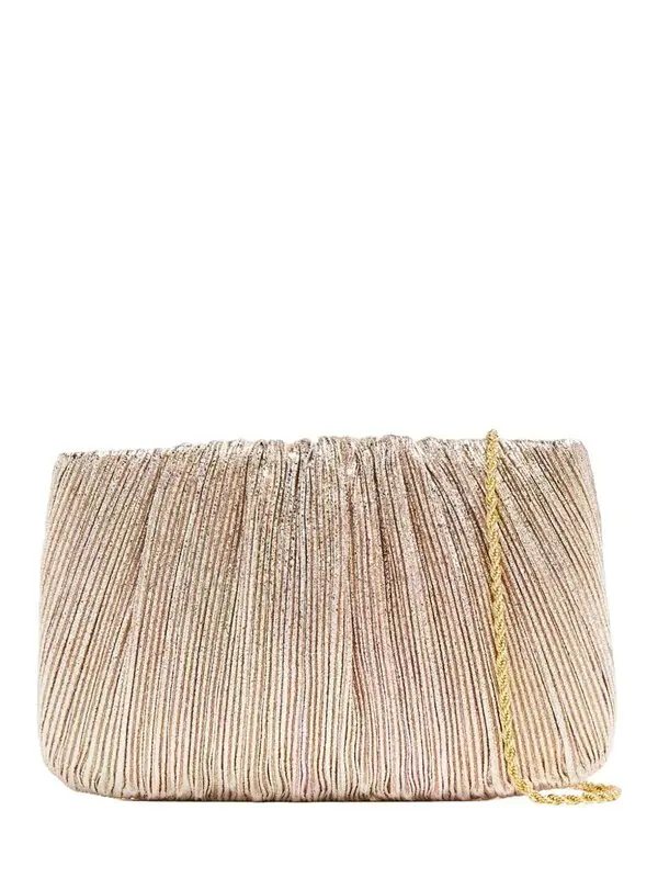 LOEFFLER RANDALL Brit Pleated Clutch Bag - Silver