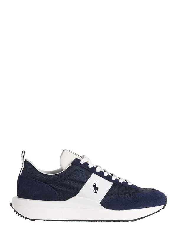 Polo Ralph Lauren Leather-blend Train 89 Sneakers - Navy