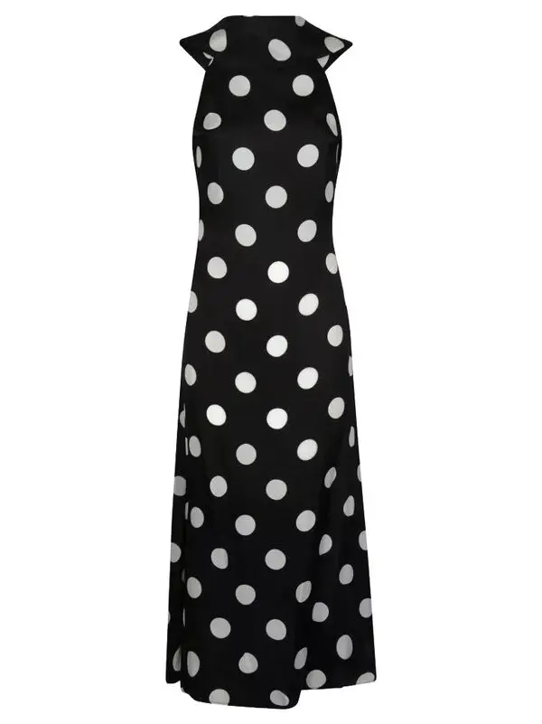 MAR DE MARGARITAS Polka Dot Sleeveless Maxi Dress - Black