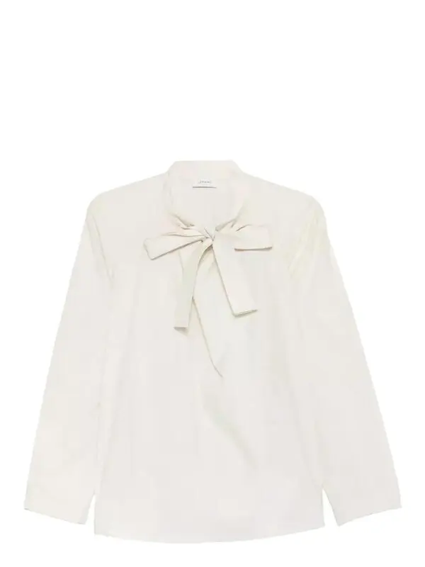 LEMAIRE Ascot Blouse In Washed Cotton Silk - Neutrals
