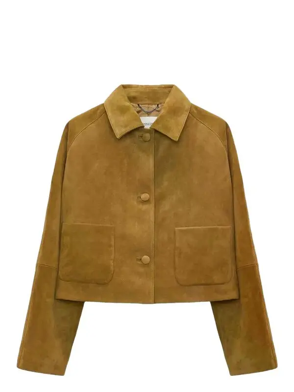 Dorothee Schumacher Suede Buttoned Patch-pocket Jacket - Brown