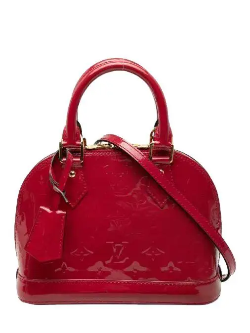 LOUIS VUITTON Monogram Vernis Alma Bb Satchel - Red