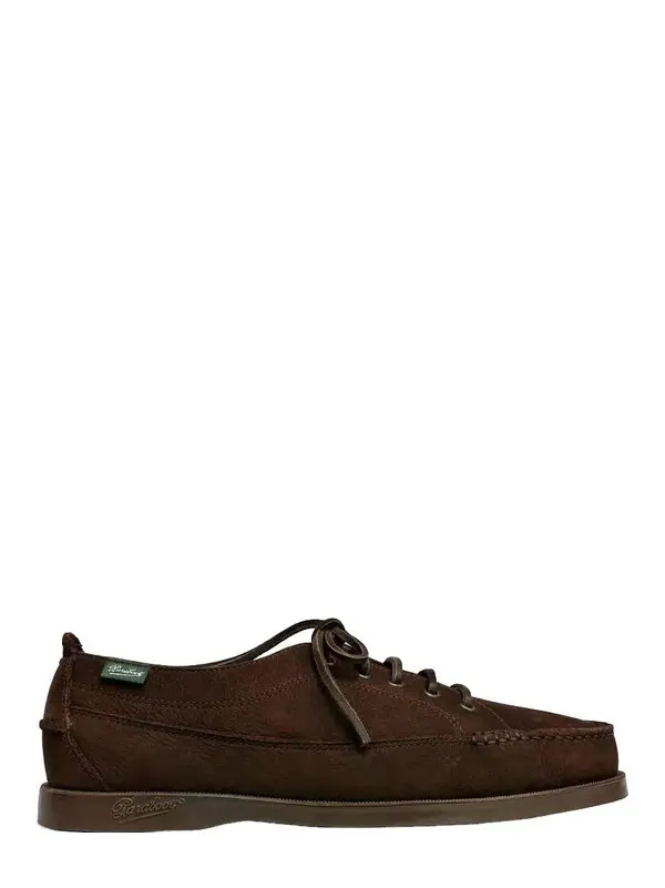 Paraboot Suede Lace-up Boat Shoes - Brown