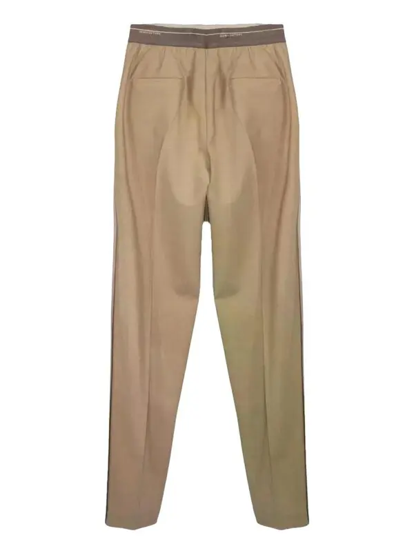 SEMICOUTURE Elasticated Waistband Crease Trousers - Neutrals