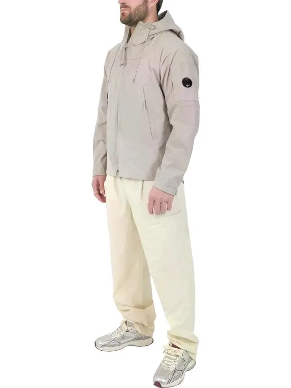 C.P. COMPANY Zip-up Hooded Jacket - Neutrals