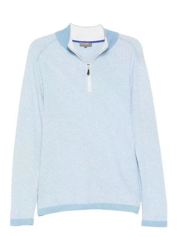 N.peal Salcombe Half Zip Sweater - Blue