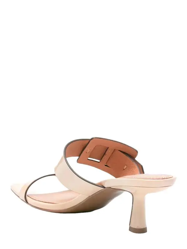 BIBI LOU Buckled Leather Mules - Neutrals