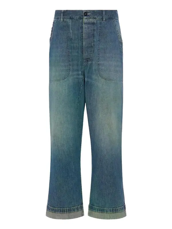 MAISON MARGIELA Patch-pocket Wide-leg Jeans - Blue