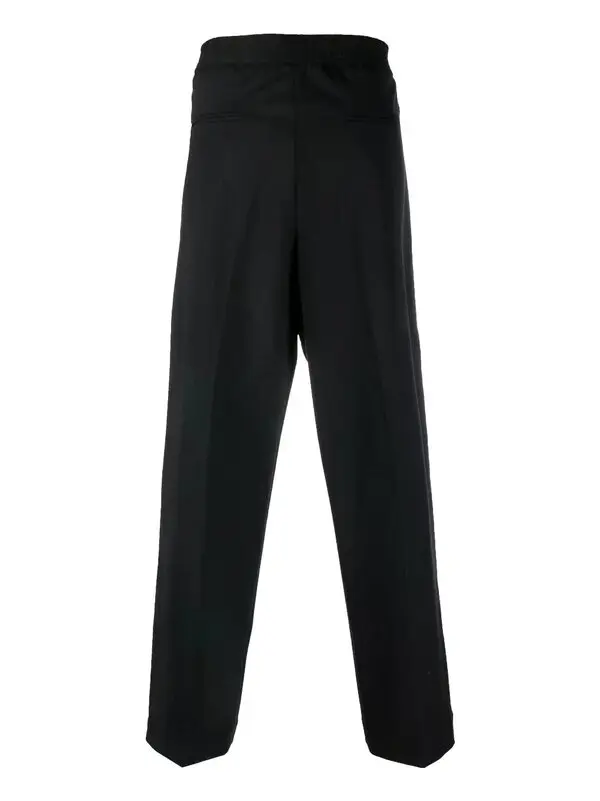 BONSAI Pleated Straight-leg Trousers - Black