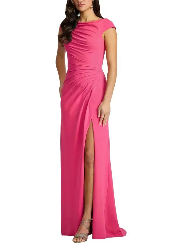 Tadashi Shoji Draped Slit Maxi Dress - Pink