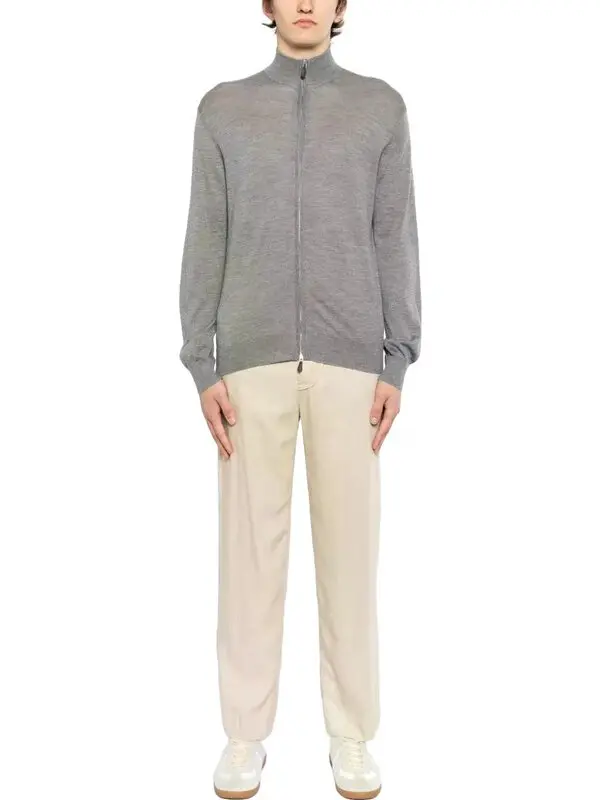 N.peal Hyde Cardigan With Zip Fastening - Grey