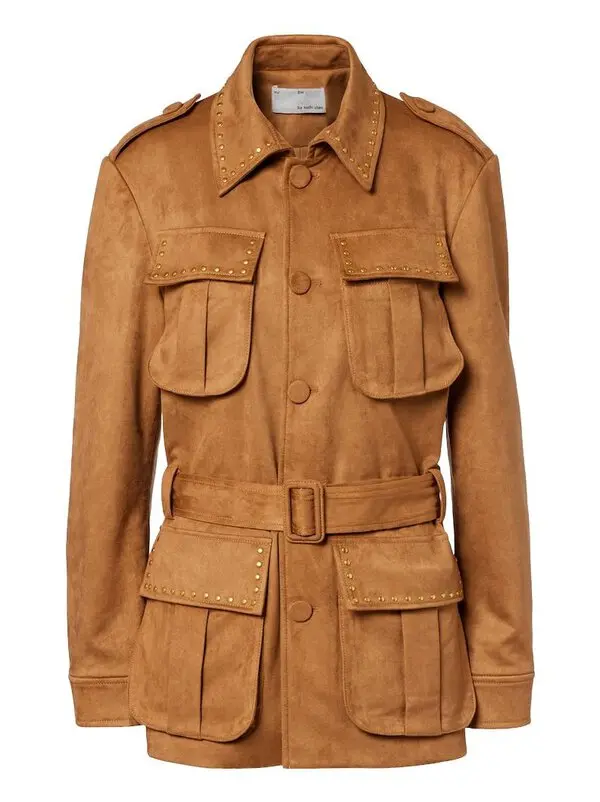 XU ZHI Studded Belted Field Jacket - Brown