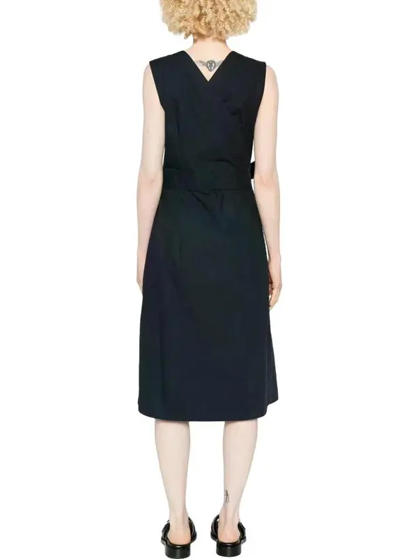 MARGARET HOWELL V-neck Midi Dress - Blue