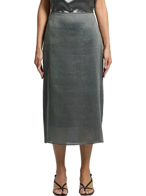Peserico Midi Skirt With Side Slit - Black