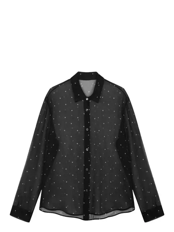 JNBY Polka Dot Button-up Shirt With Long Sleeves - Black