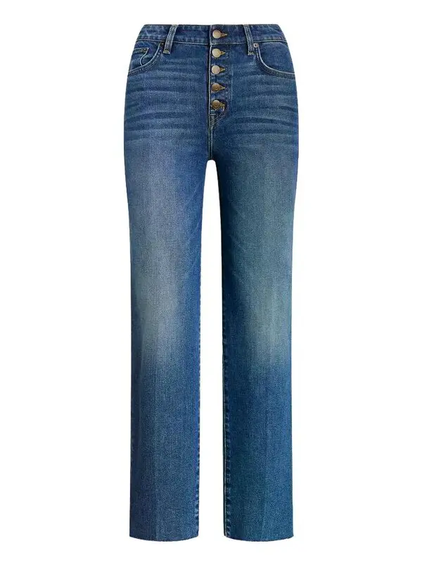 Ralph Lauren Button Fly Frayed Hem Jeans - Blue