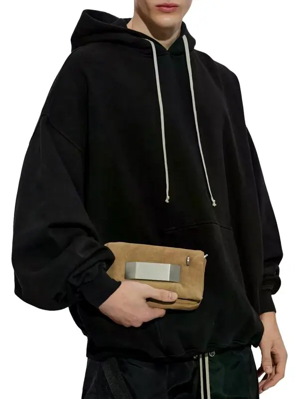 Rick Owens Temple Big Pillow Griffin Metal-plaque Clutch - Brown