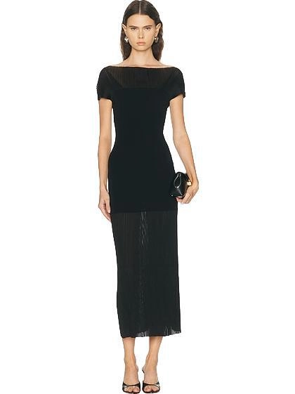 HOUSE OF DAGMAR Contrast Knit Dress - Black