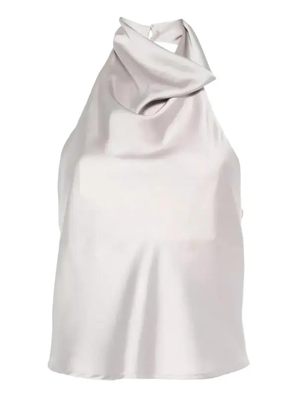 Imperial Halterneck Draped Top - Grey
