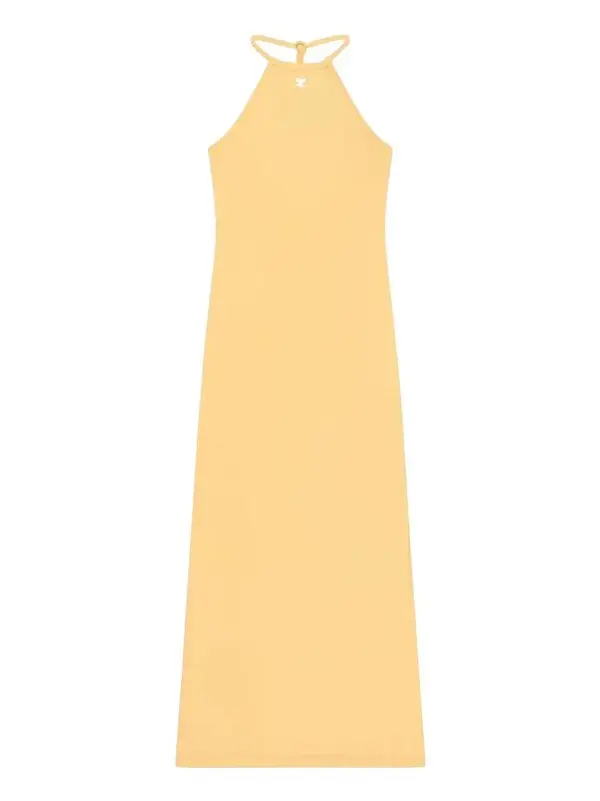 COURREGES Logo-embroidered Halterneck Dress - Orange