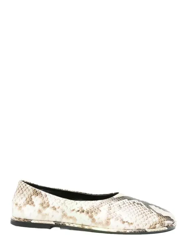 TEURN STUDIOS Suri Snake-print Flat Pumps - Neutrals