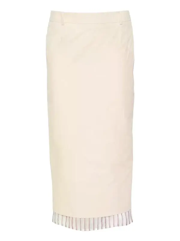 Attico Midi Skirt With Striped Hem - Neutrals