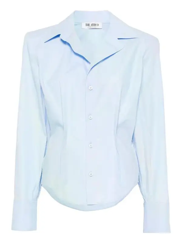 Attico Pointed Collar Buttoned Shirt - Blue