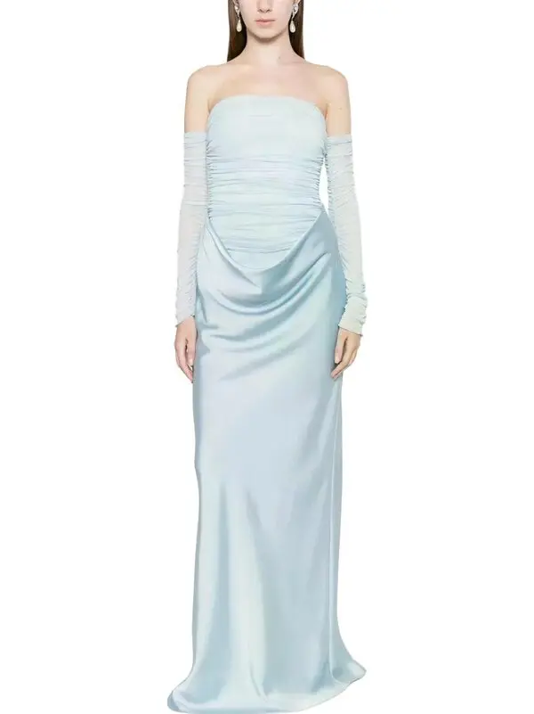 ROTATE BY BIRGER CHRISTENSEN Ruched Maxi Dress - Blue