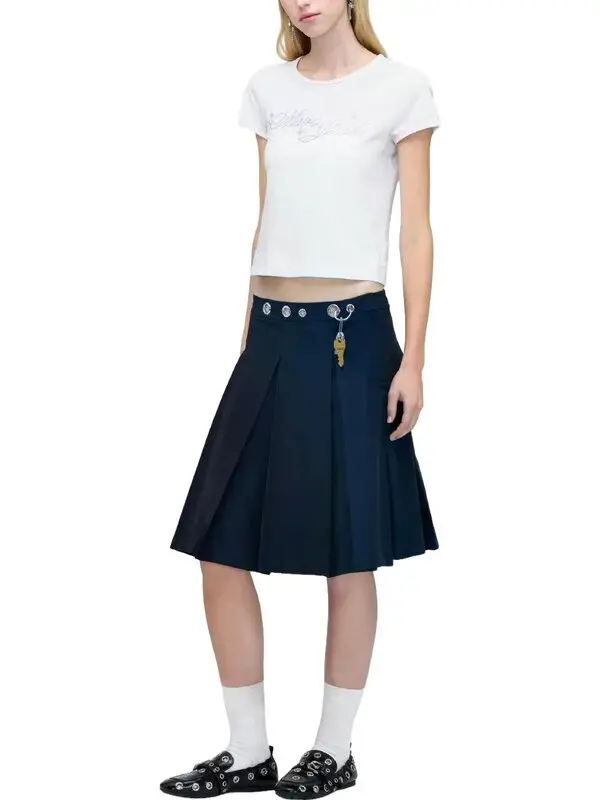 Marc Jacobs Safety Pin Pleated Midi Skirt - Blue