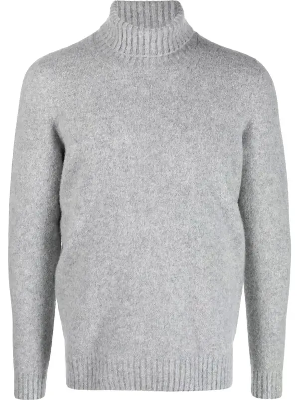 DRUMOHR Lambswool Roll Neck Jumper - Grey