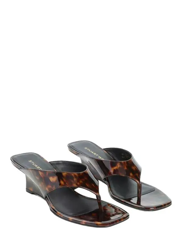 STUART WEITZMAN Tortoiseshell Effect Wedge Sandals - Brown