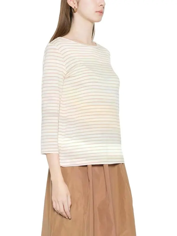 Marella Striped Long Sleeve T-shirt - Neutrals