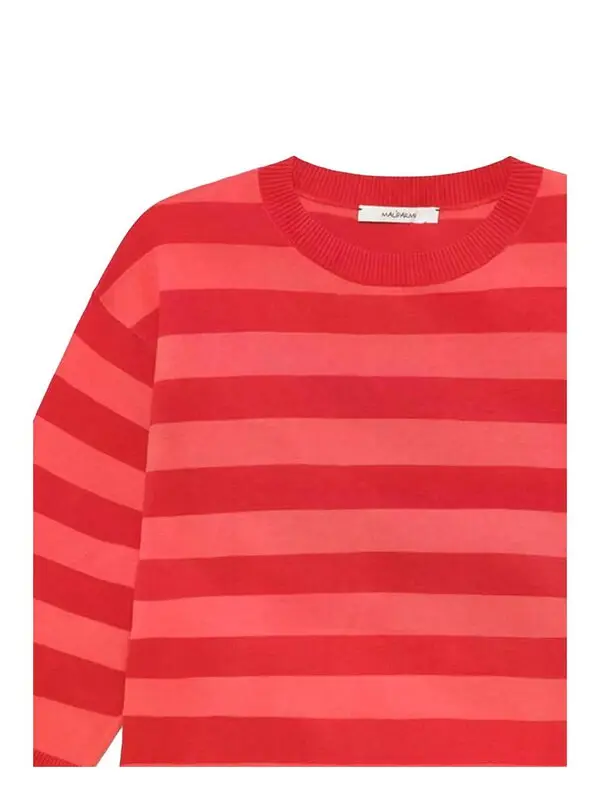 Malìparmi Striped 3/4 Sleeve T-shirt - Red