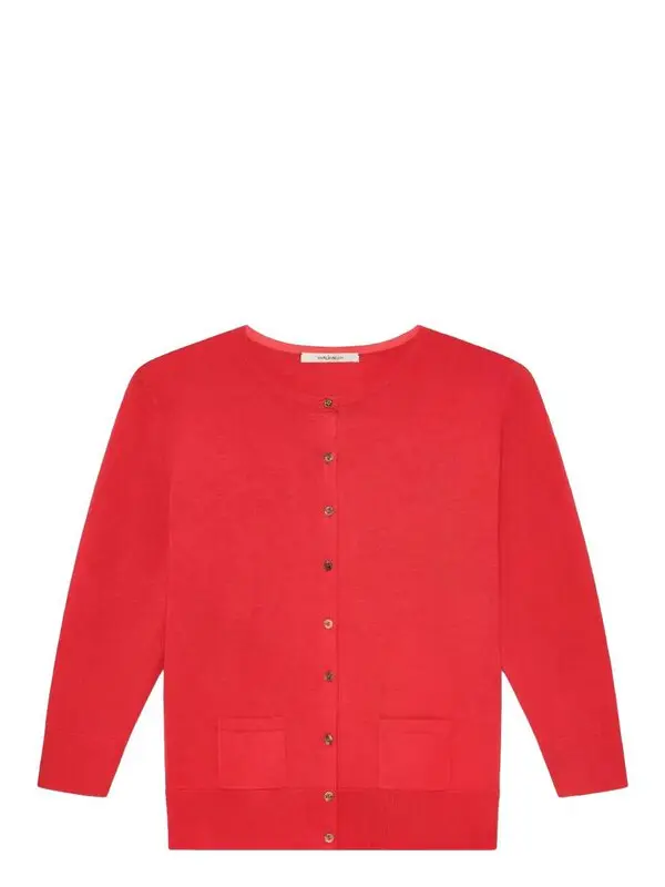 Malìparmi Crew Neck Pocket Cardigan - Red
