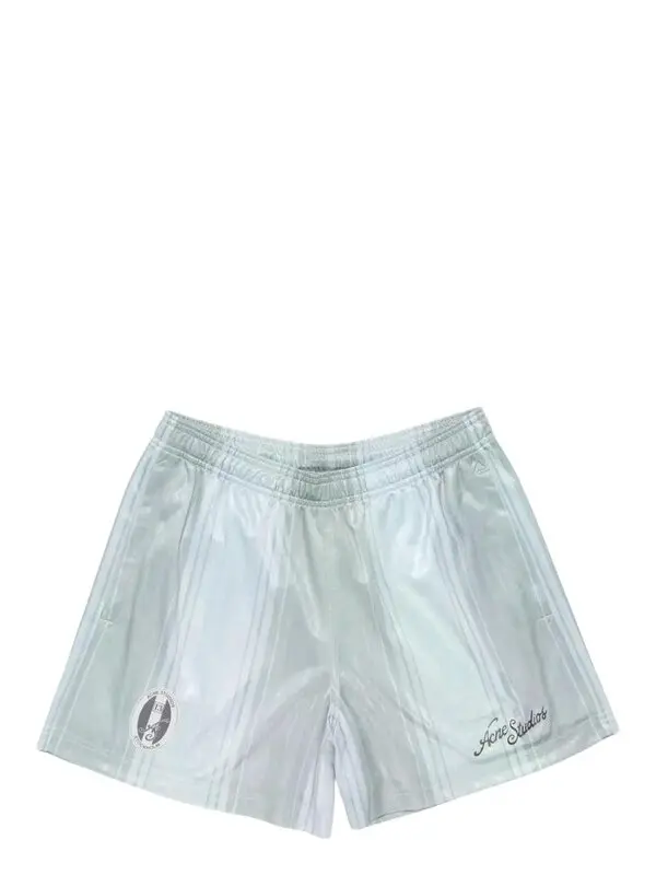 Acne Studios Striped Logo Shorts - Blue